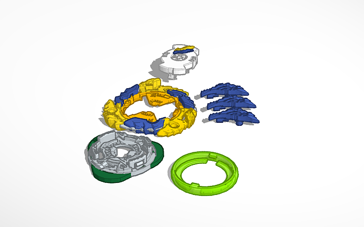 3D design Beyblade Burst Sparking Geist Fafnir Layer+Chassis+Frame L ...