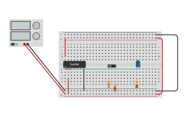 Circuit design 74HC86 - Tinkercad