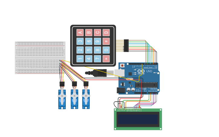 Circuit design Automatic Door Lock System - Tinkercad