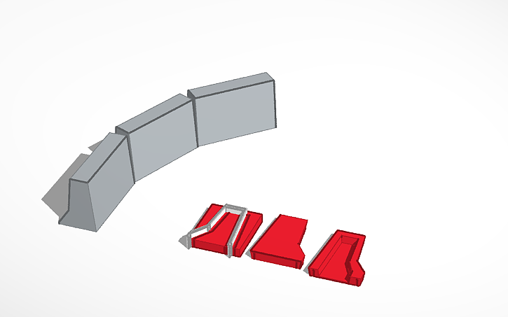 3D design Concrete drift barrier mold 1/10 project | Tinkercad