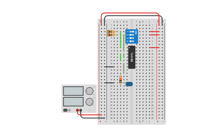 Circuit design AND Gate using NAND Gate - Tinkercad