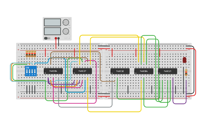 Circuit design SEM 3 LABORATORIO DIGITALES | Tinkercad