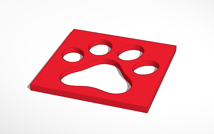 3D design ms paw stencil - Tinkercad