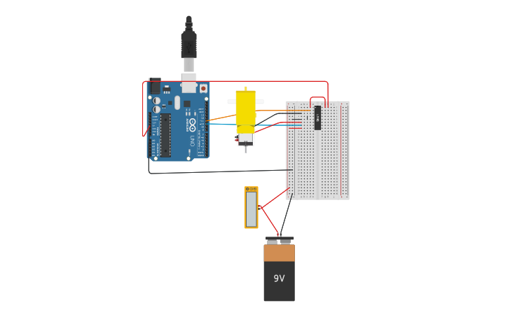 Circuit design Motor Driver Example | Tinkercad