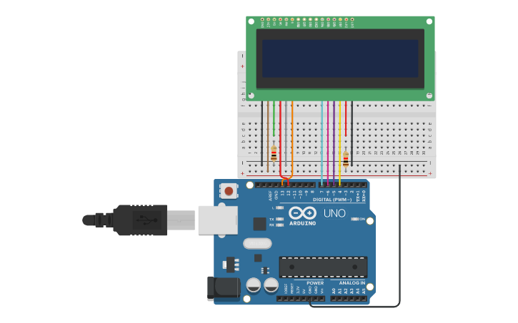 Circuit design LCD | Tinkercad