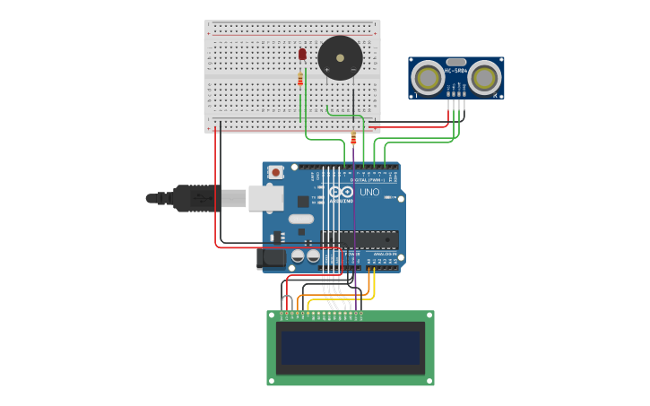 Circuit Design Ultrasound Sensor Tinkercad