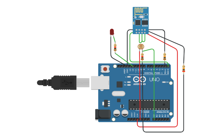Circuit design twitterWifi Module2 ESP8266 | Tinkercad