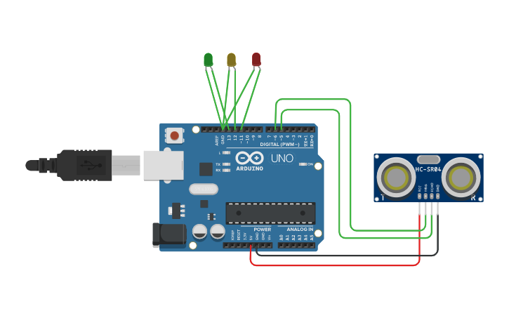 Circuit Design Obstacle Detector Tinkercad