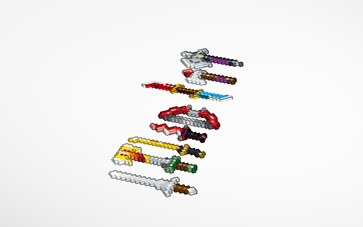 3D design Modified Minecraft dungeons weapons - Tinkercad