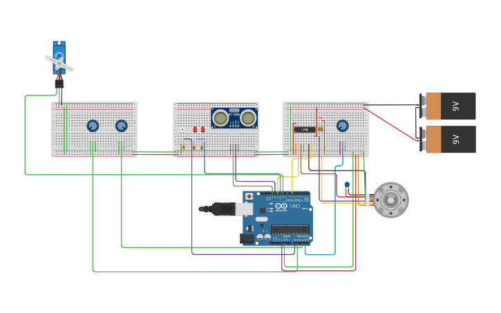 Circuit Design Semi Autonomous Car Tinkercad