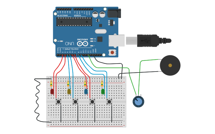 Circuit design jogo da memoria | Tinkercad