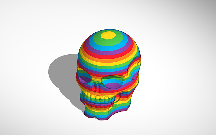 3D design rainbow skull | Tinkercad