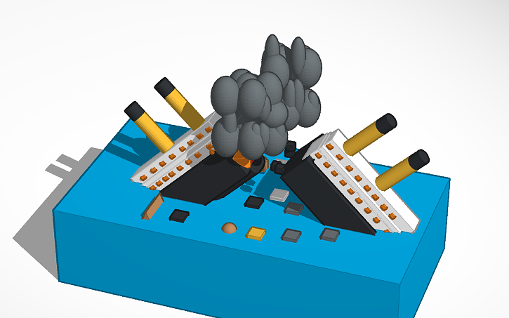 3D design Titanic (RIP) - Tinkercad