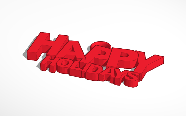 3D design Happy Holidays Ornament - Tinkercad