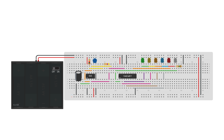 Circuit Design Led Chaser Electronic Circuit Using 555 Timer Ic Tinkercad