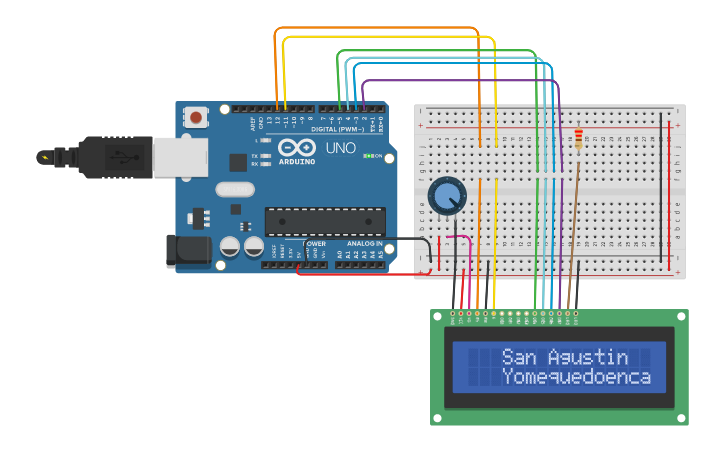 Circuit design Proyecto en Arduino: Mensaje en pantalla Lcd 16x2 ... Circuit design Proyecto en Arduino: Mensaje en pantalla Lcd 16x2 ...