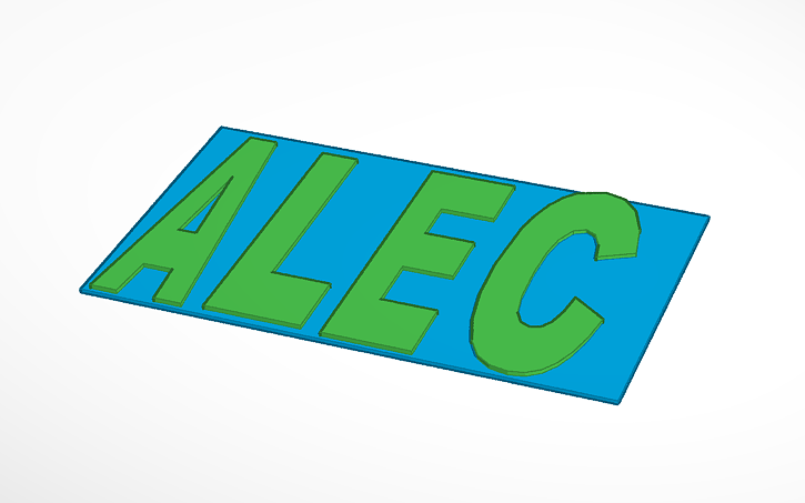 3D design My Name "Alec" Logo - Tinkercad