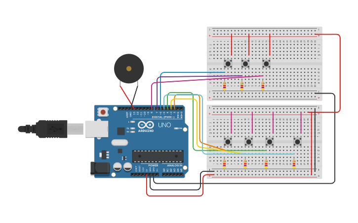 Circuit Design ต่อวงจร Keyboard Tinkercad