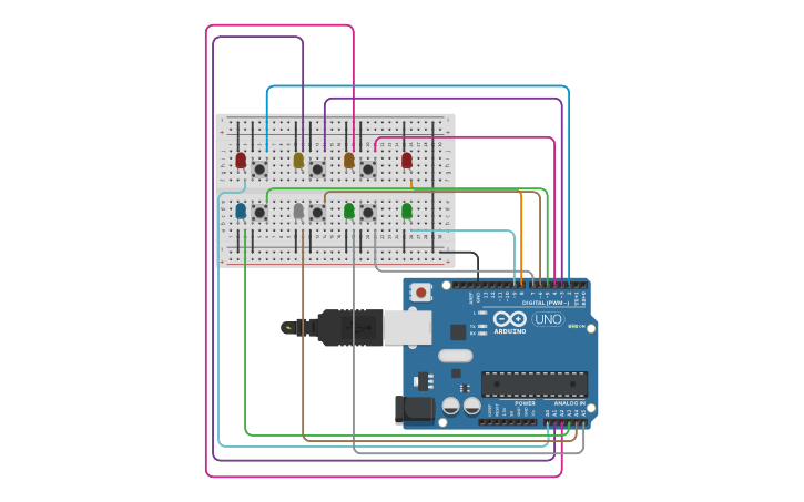 Circuit design combination lock - Tinkercad