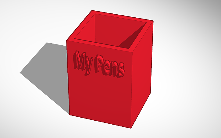 3D design Pen Holder - Tinkercad