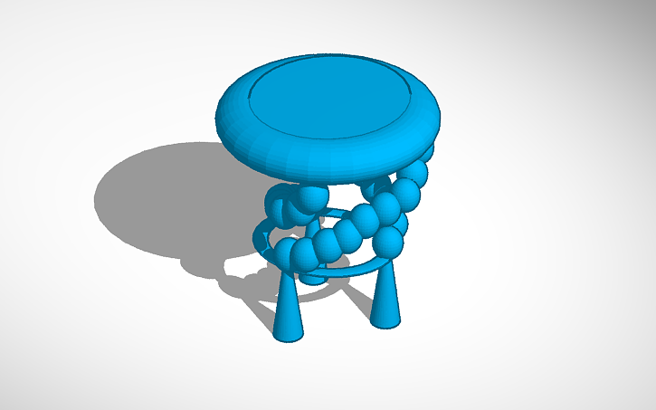 3D design funky stool - Tinkercad