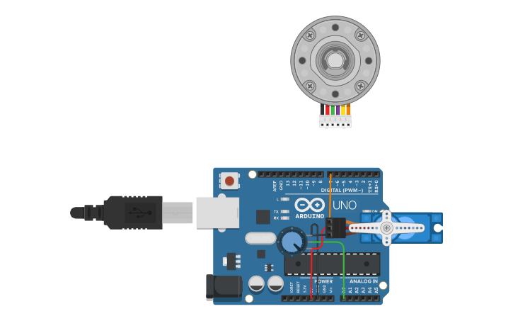 Circuit design Micro-servo | Tinkercad