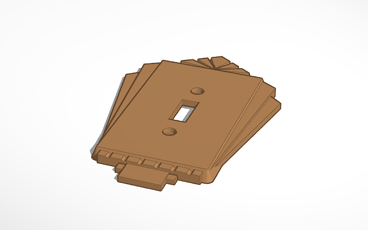 3D design Vintage Lightswitch Cover 2 - Tinkercad
