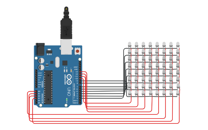 Circuit design MATRIZ LED 8X8 - Tinkercad