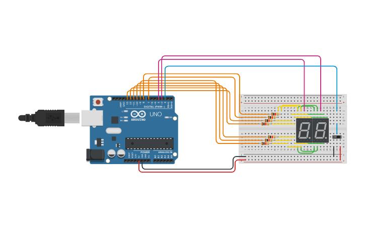 Circuit design AO3 Multiplexing 7-Segment Display-TIBUC - Tinkercad