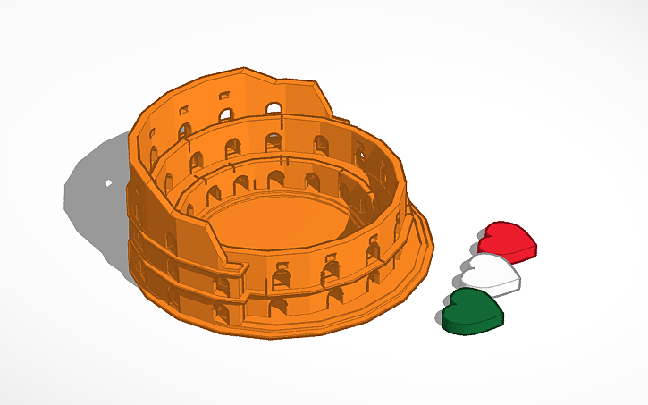 3D design coliseo romano - Tinkercad