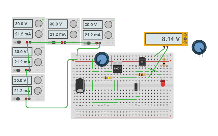 Circuit design HV adjustable power supply - Tinkercad