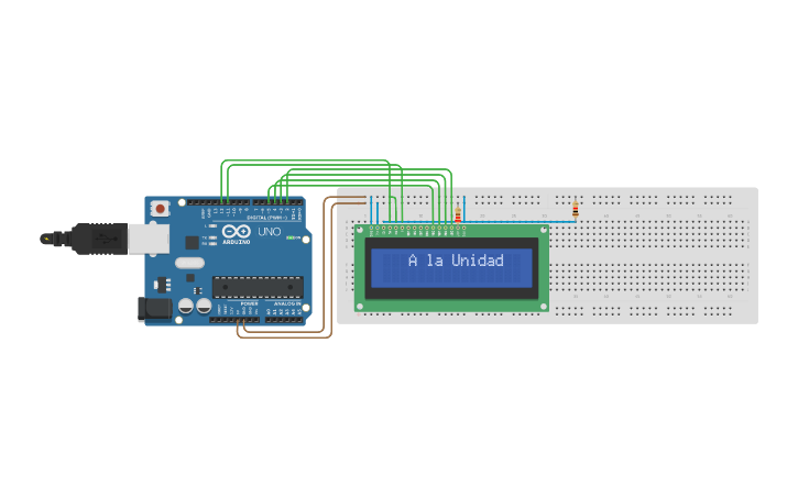 Circuit design Pantalla LCD | Tinkercad