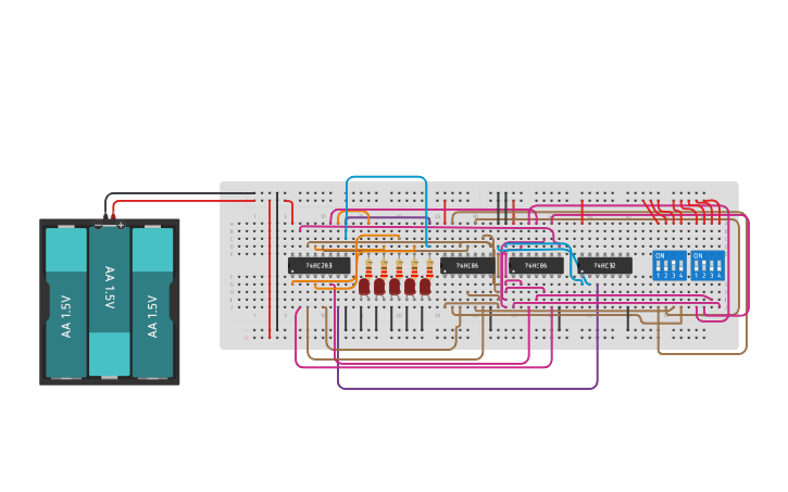 Circuit Design 4 Bit Binary Adder Subtractor Tinkercad