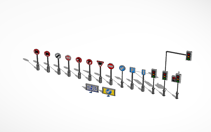 3D design UK Road Traffic Signs - Tinkercad