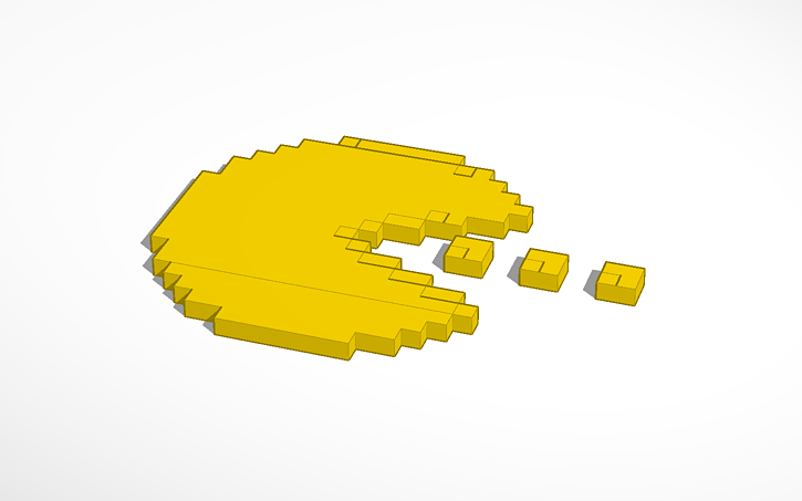 3D design Pacman Pixel Art - Tinkercad