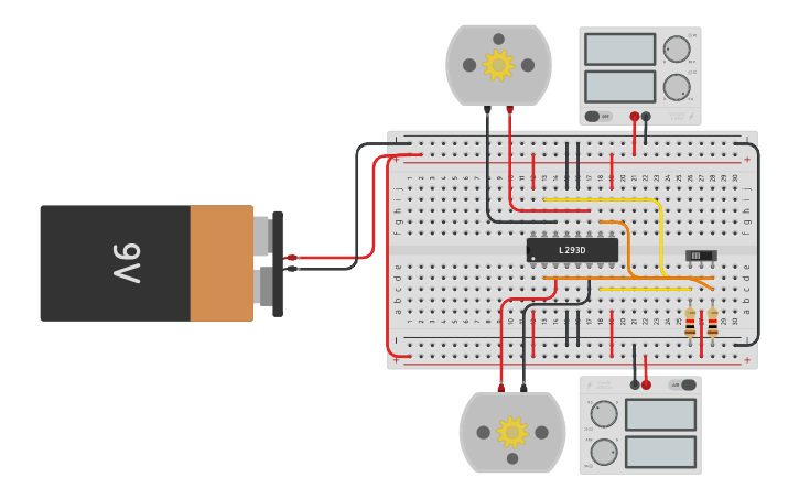 Circuit design A3_SIMULACIÓN DE PUENTE H_GLORIA MONTANO_512 | Tinkercad