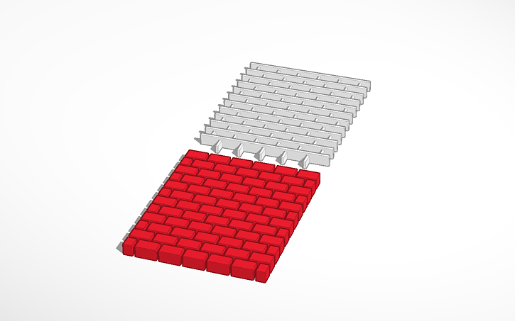 3D design Brick wall and mortar - Tinkercad