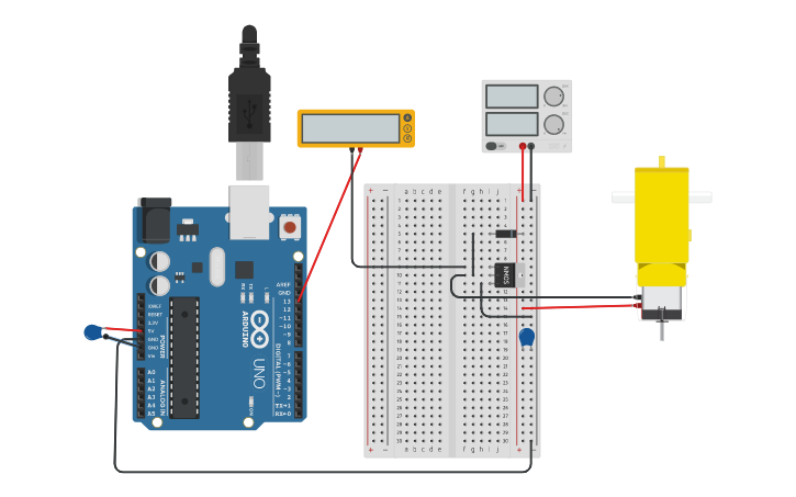 Circuit design MOSFET - Tinkercad