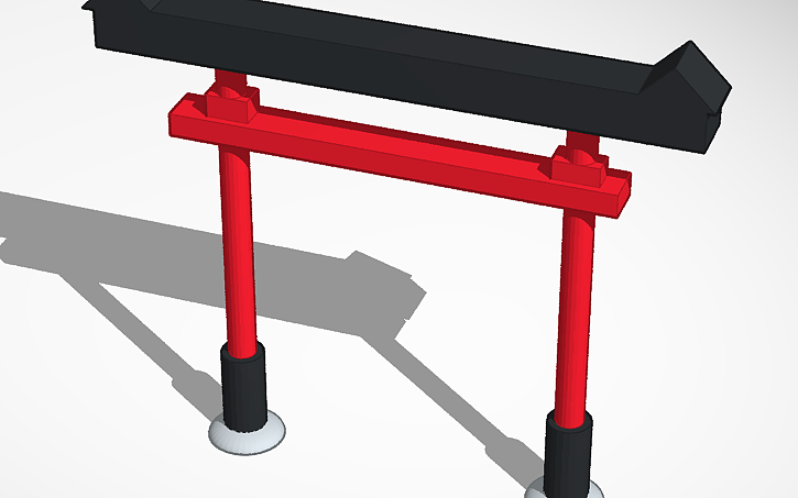 3D design Japanese Torii Gate | Tinkercad