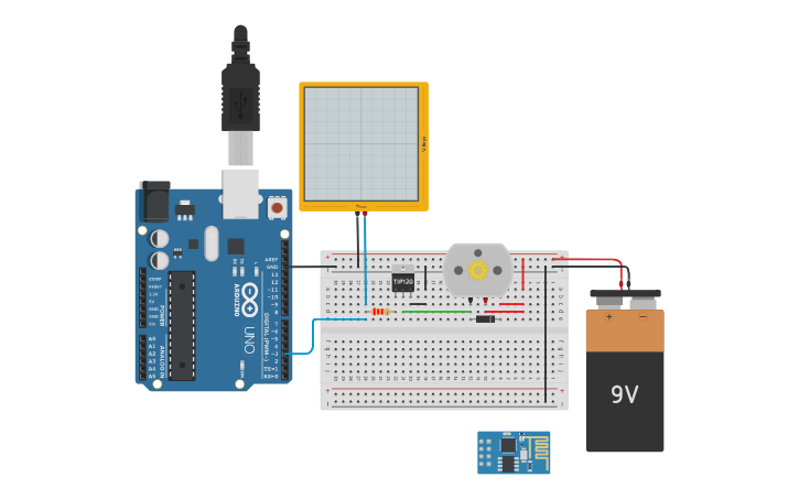 Circuit design PWM with DC Motor - Tinkercad