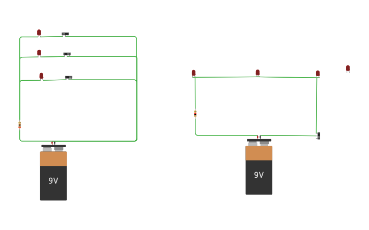 Circuit design Rangkaian Seri dan Paralel - Tinkercad