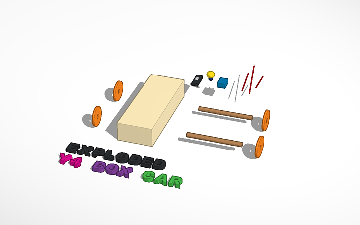 3D design Year 4 box car with electrical circuit (exploded) - Tinkercad