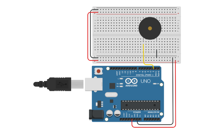 Circuit design Piezo - Tinkercad