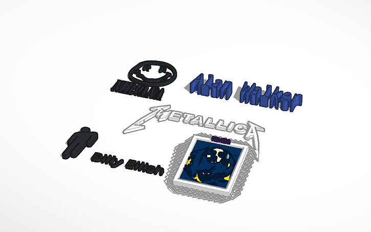 3D design logos of bands and singers who I listen to | Tinkercad