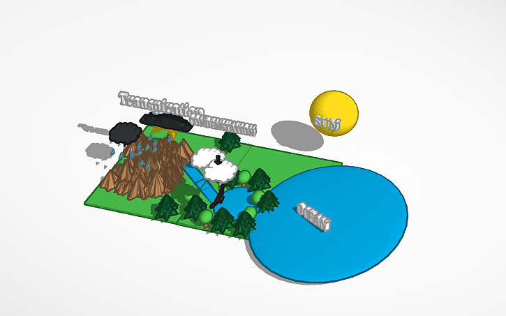 3D design water cycle - Tinkercad