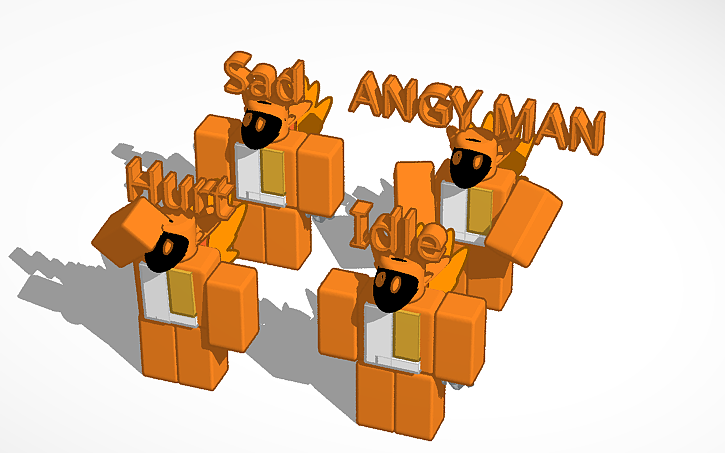 3D design Orange Axolotl Helper Protogen Emotions - Tinkercad