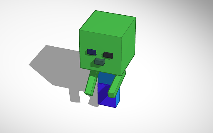 3D design MINECRAFT ZOMBIE - Tinkercad