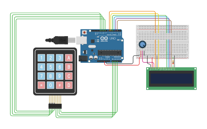 Circuit design Keypad - Tinkercad