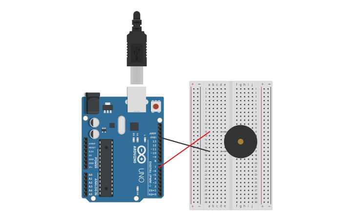 Circuit design Piezo speaker - Tinkercad