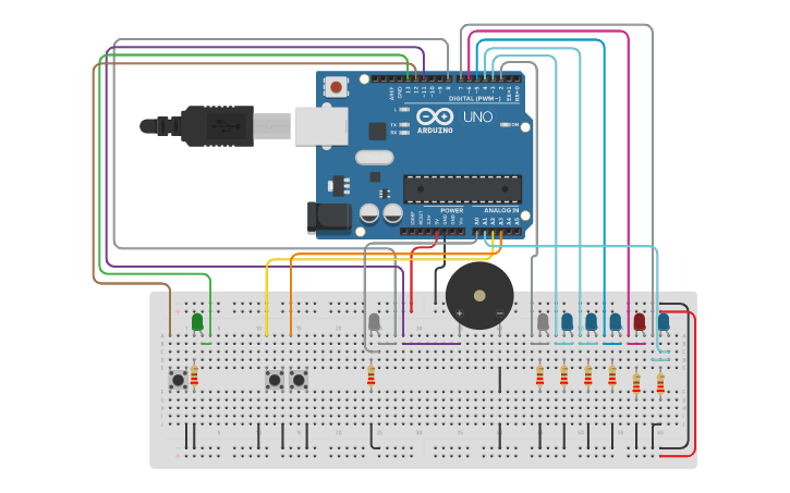 Circuit design Vote 1234 - Tinkercad